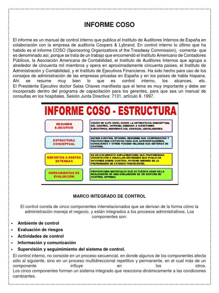 Informe Coso | PDF | Sistema de informacion | Información