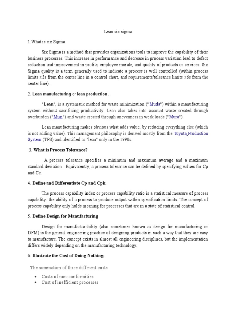 Muda Muri Mura: Lean Manufacturing or Lean Production | PDF | Lean ...