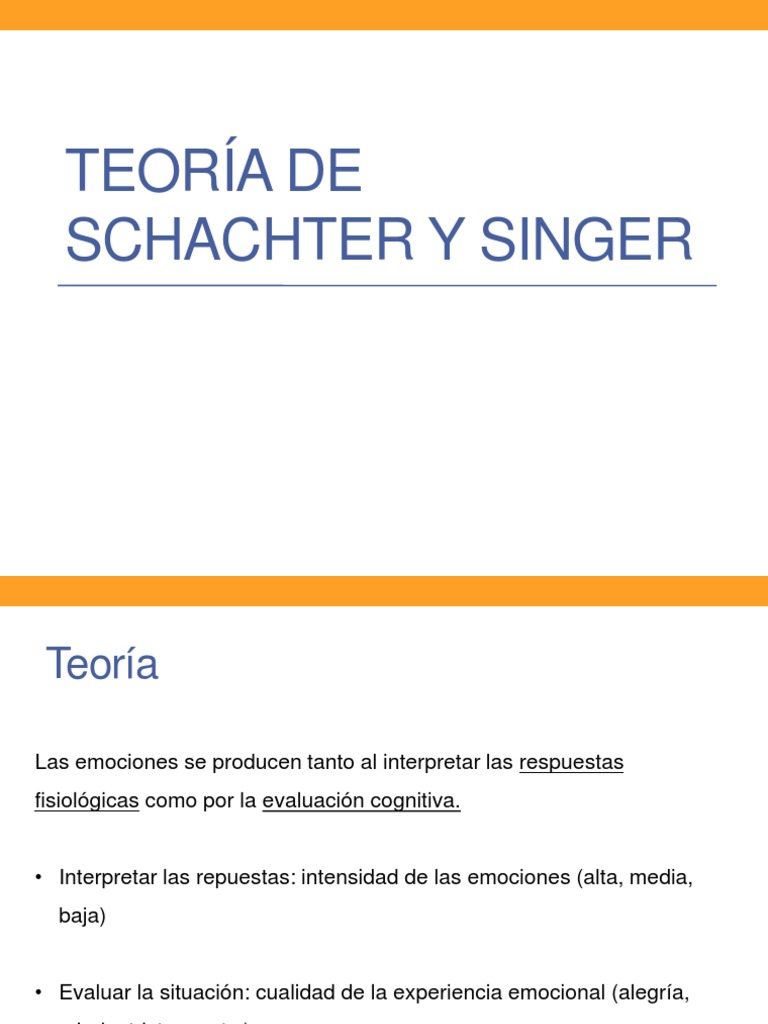 Teoría de Schachter y Singer | PDF | Experiencia subjetiva | Las emociones