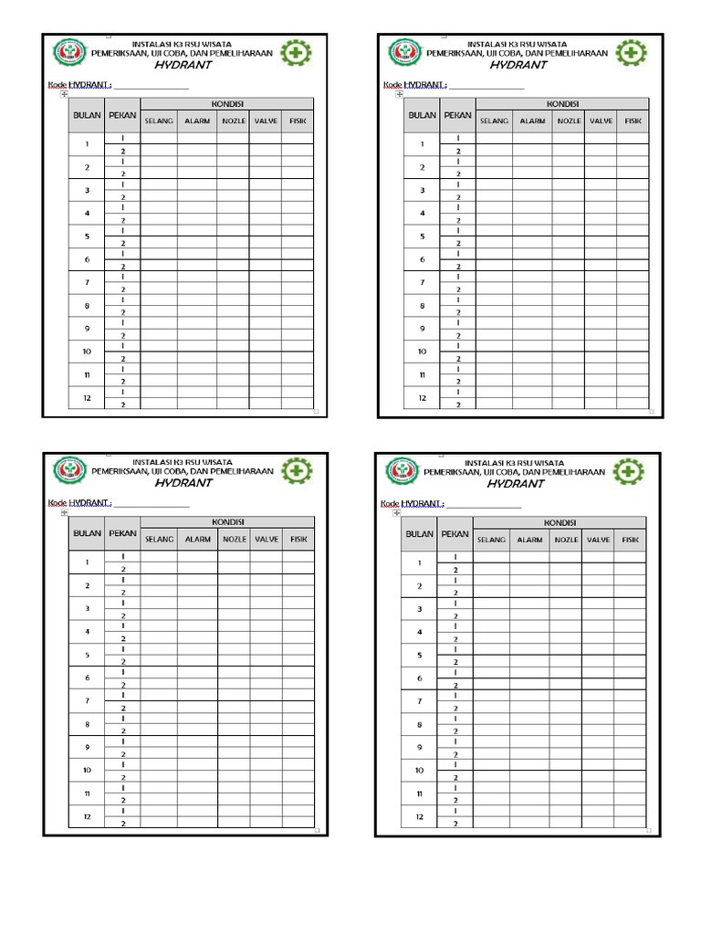 Form Pemeriksaan Hydrant | PDF