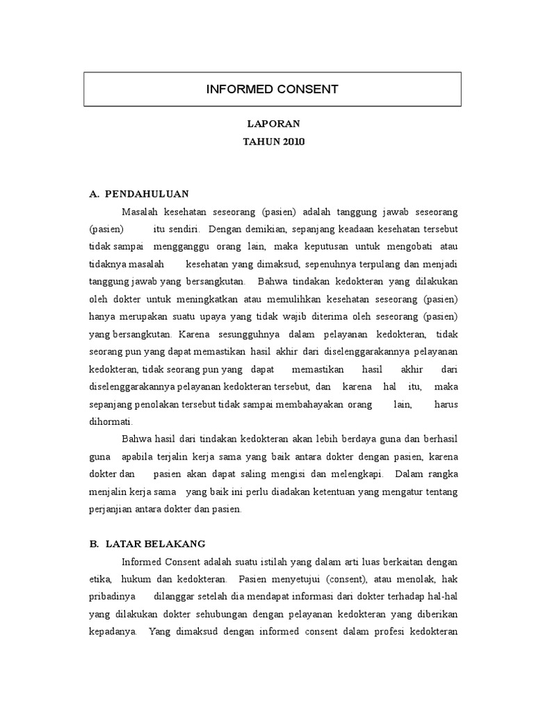 LAPORAN Informed Consent | PDF