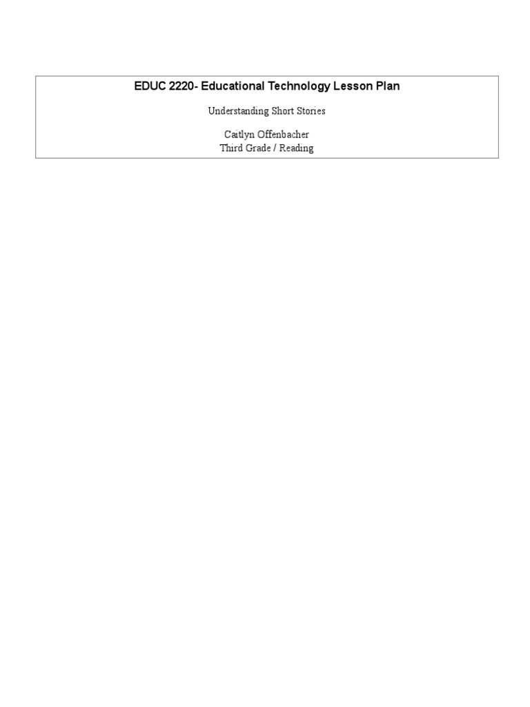 Ed Tech Lesson Plan | PDF | Teaching | Cognition