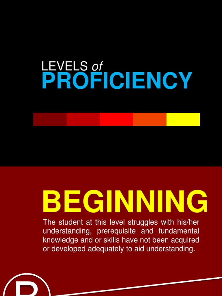 Levels of Proficiency | PDF | Knowledge | Applied Psychology