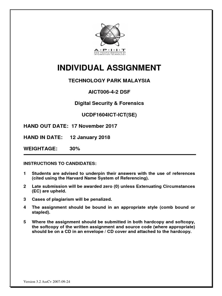 Digital Security & Forensics Assignment | PDF