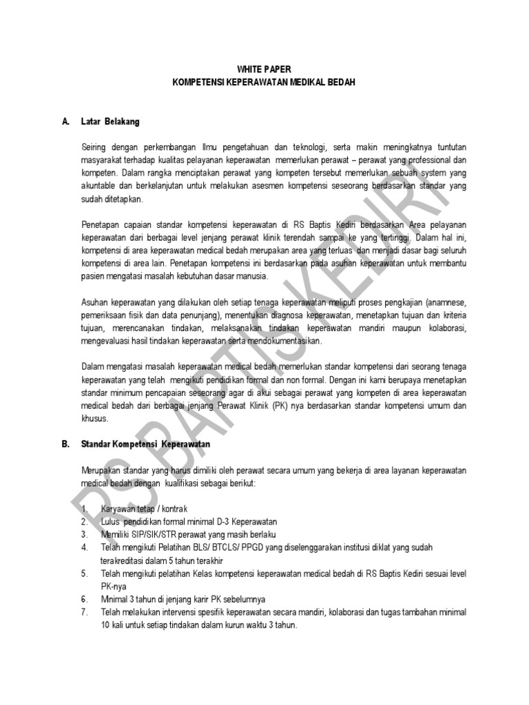 Contoh White Paper KMB Rs Baptis Kediri | PDF