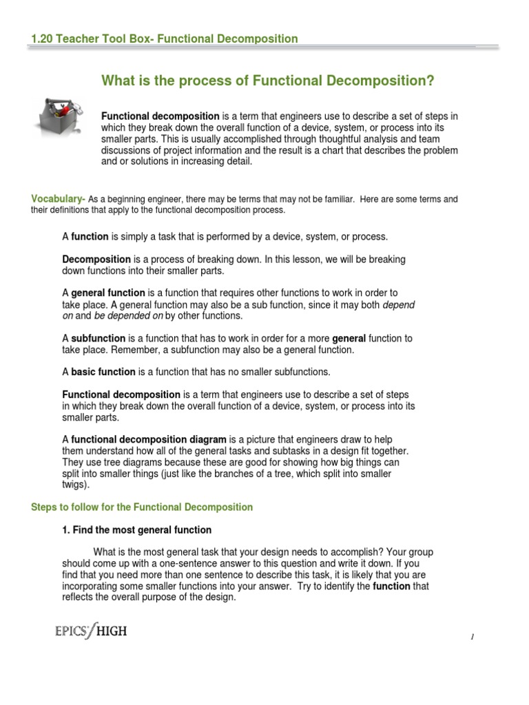 1.20 Teacher Toolbox - Functional Decomposition | PDF | Cognitive Science | Cognition