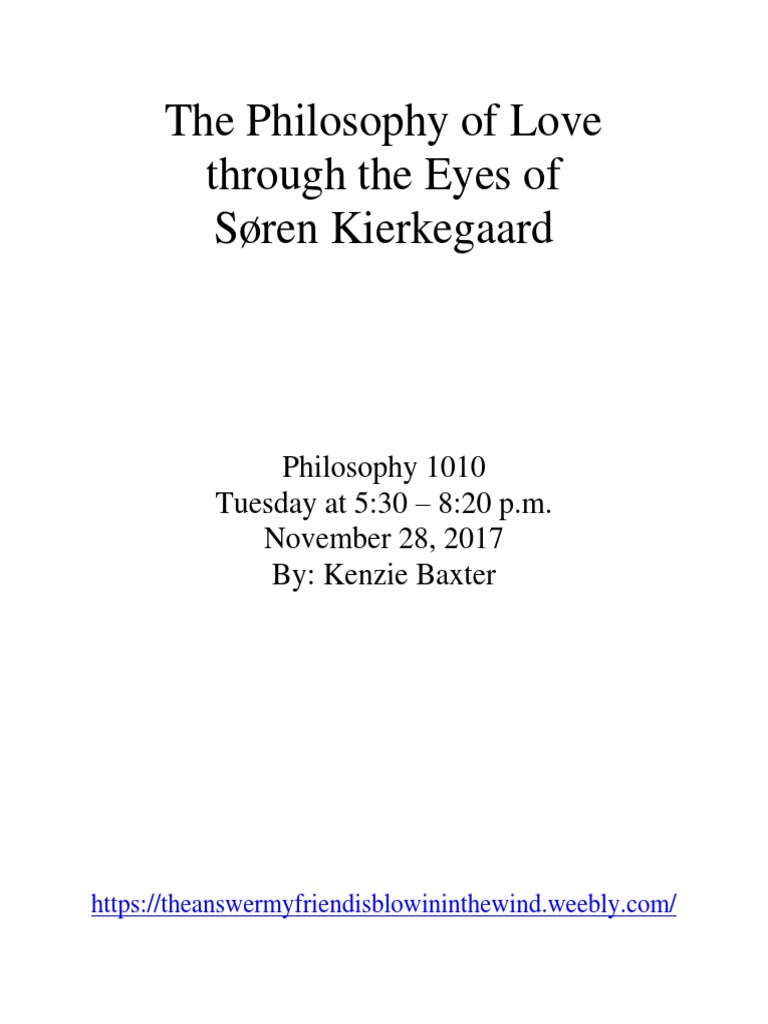 Kierkegaard's Philosophy of Love Explained | PDF | Søren Kierkegaard ...