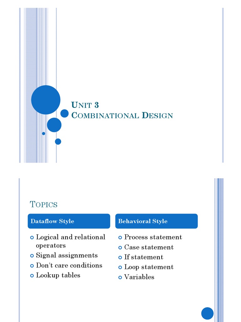 Unit3 Combinational Design | PDF