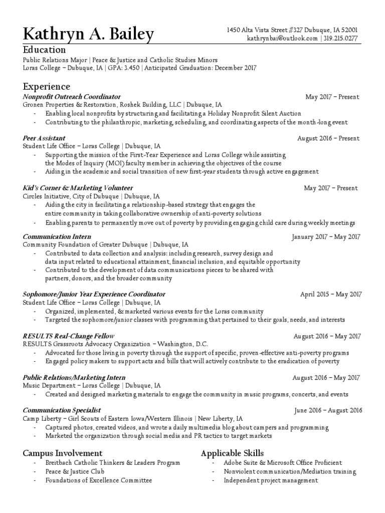 Bailey Resume | PDF | Poverty Reduction | Iowa