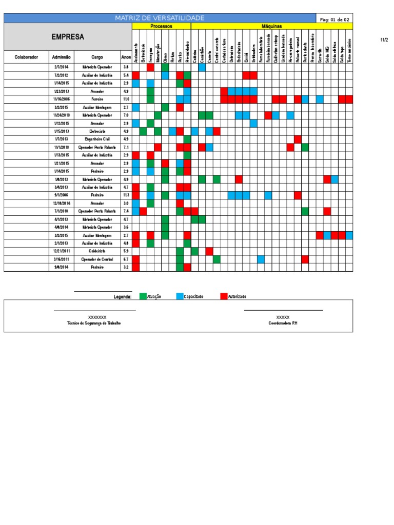 Matriz de Versatilidade - Rev | PDF | Máquinas | Setores econômicos