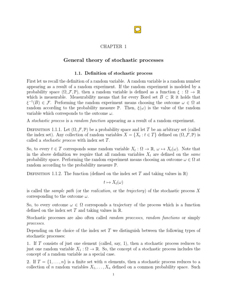 General Theory of Stochastic Process | PDF | Stochastic Process | Probability Theory