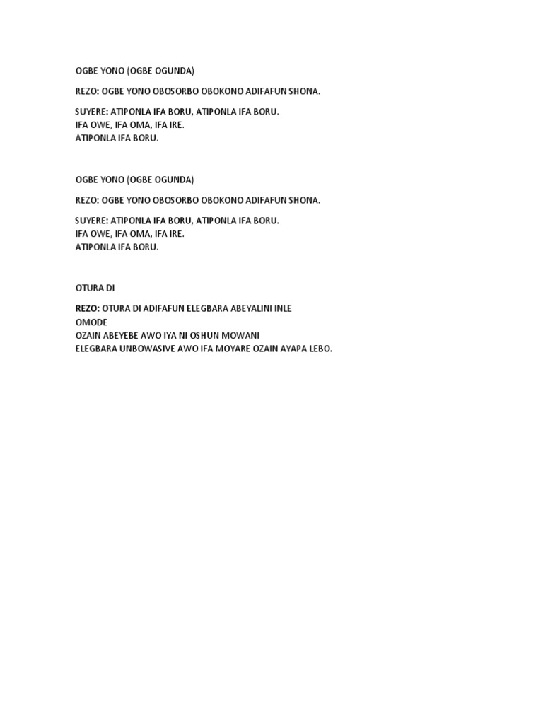 Ogbe Yono | PDF