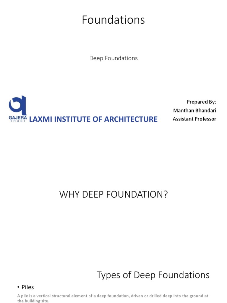 Types and Classifications of Deep Foundations | PDF | Deep Foundation ...