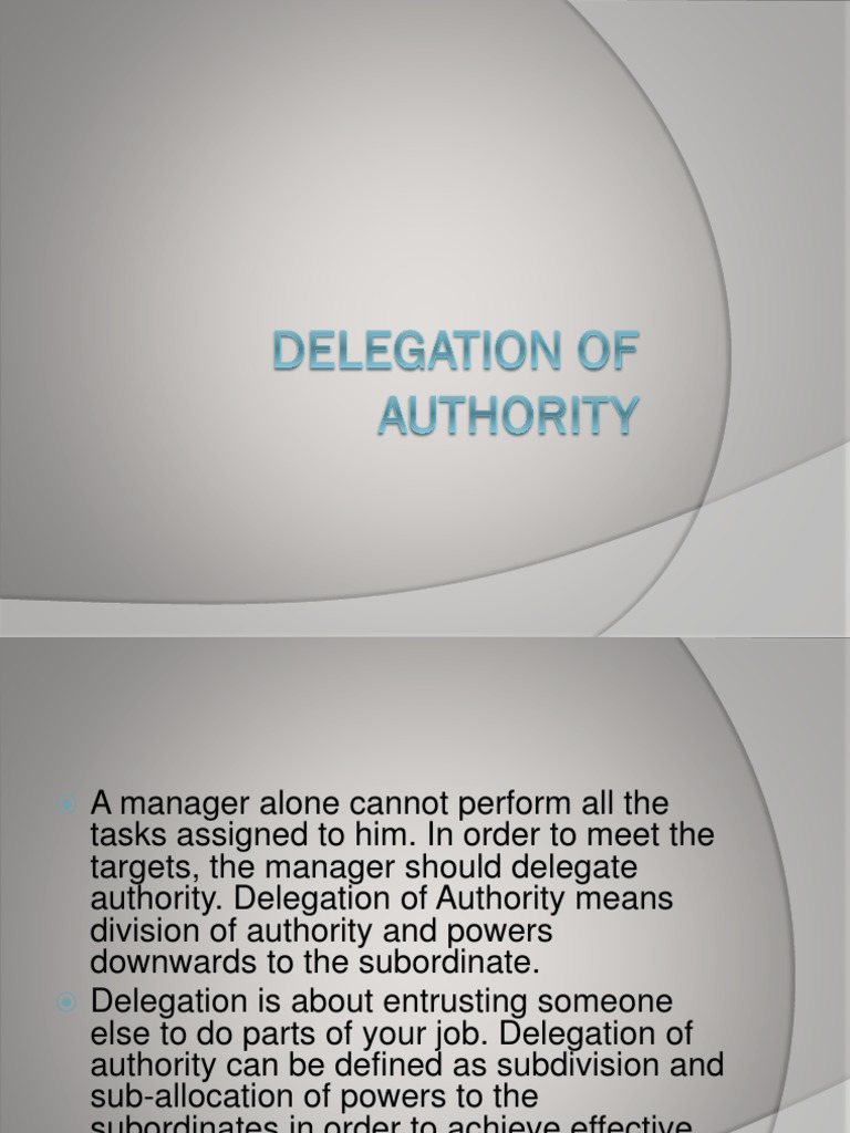 Delegation of Authority | PDF | Hierarchy | Accountability Delegation of Authority | PDF | Hierarchy | Accountability