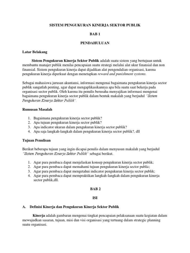 Sistem Pengukuran Kinerja Sektor Publik | PDF