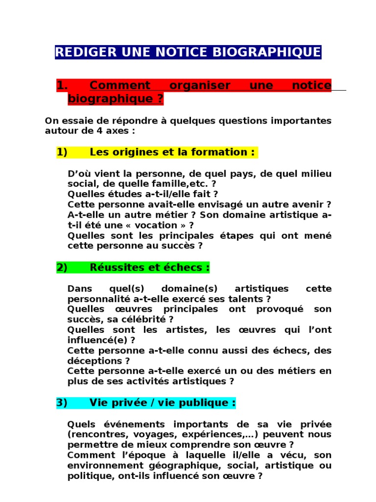 Compétence 12 Notice Biographique | PDF | Sites web | Impression