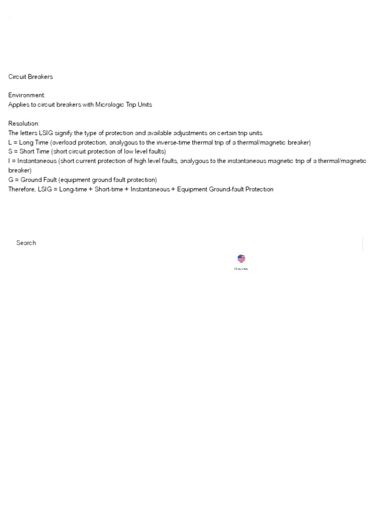 What Does LSIG Signify On Micrologic Trip Units?: Search | PDF