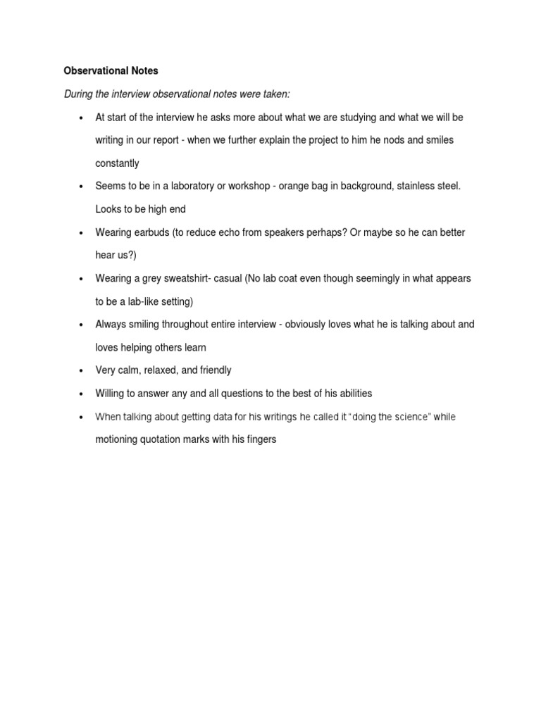 Observational Notes | PDF