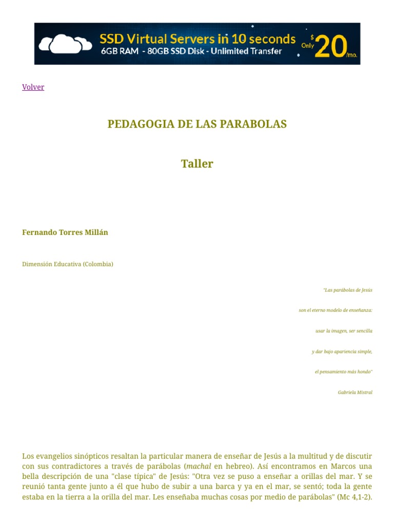 Pedagogia de Las Parabolas PDF | PDF | Parábola | Jesús