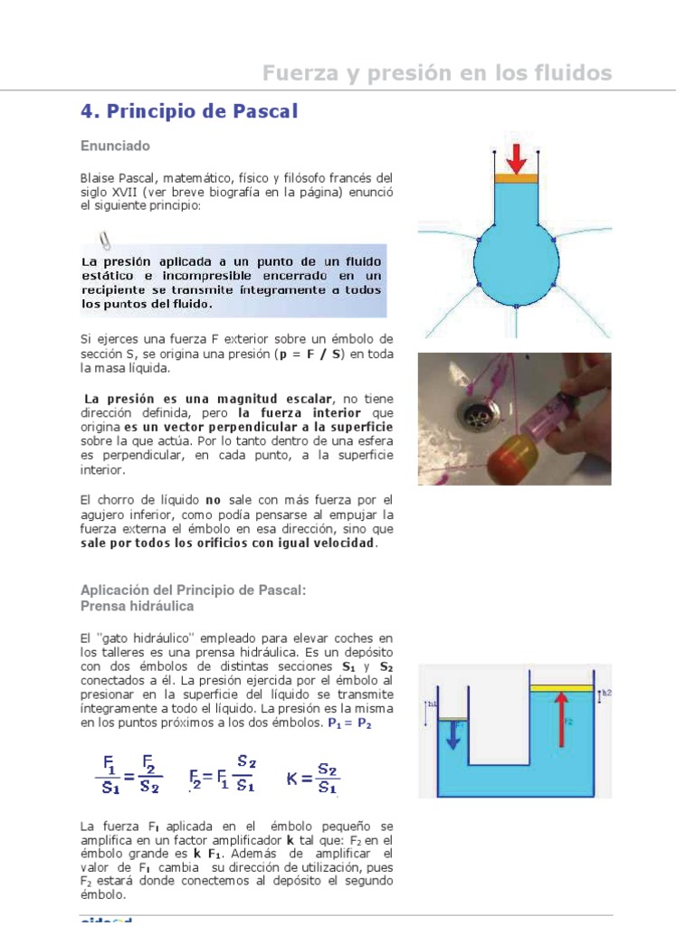 2.2 Principio de Pascal | Descargar gratis PDF | Presión | Física
