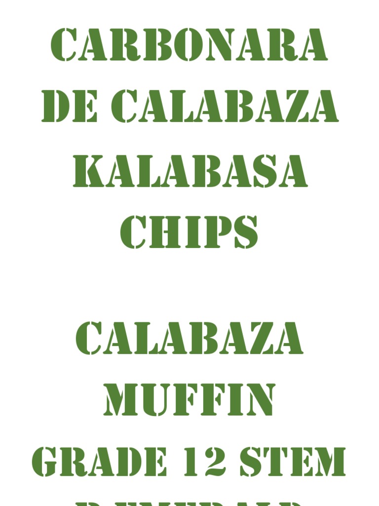 Carbonara de Calabaza Kalabasa Chips | PDF