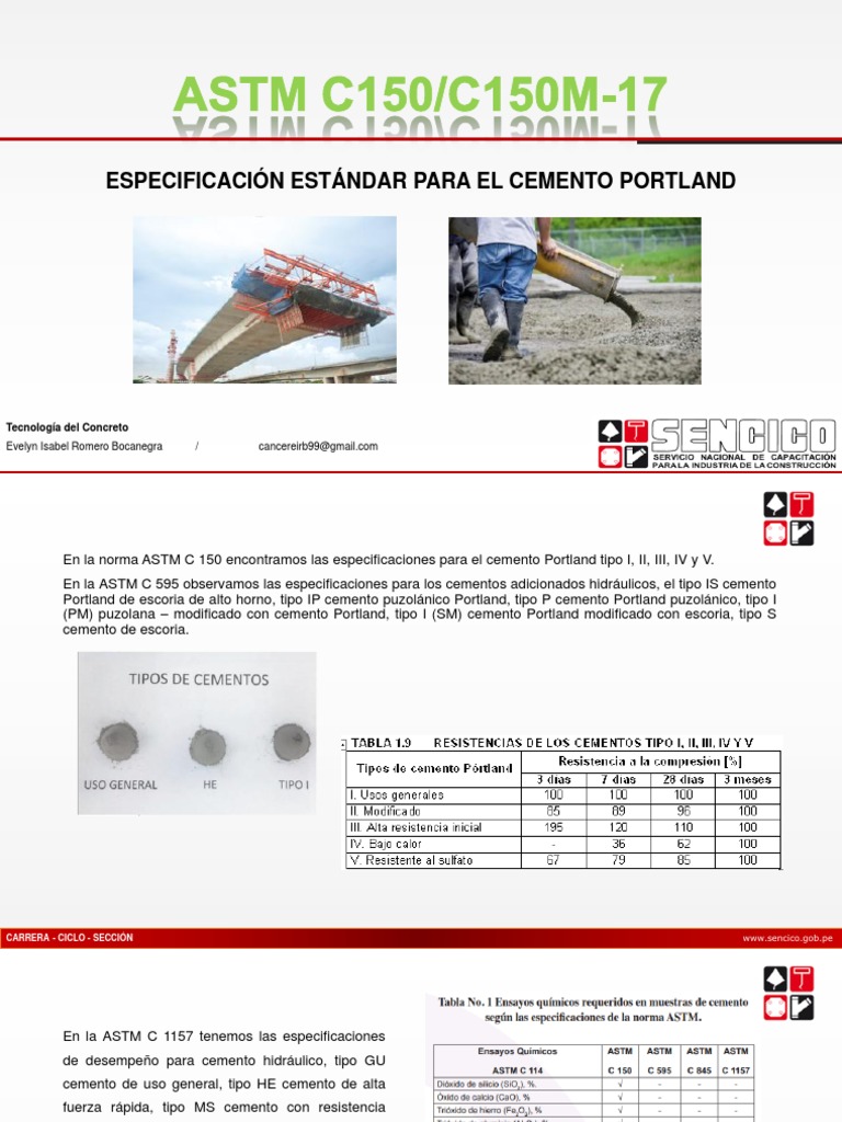 Astm c150 - Cemento Portland | PDF | Cemento | Hormigón