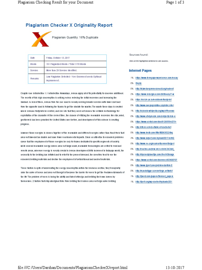 Plagiarism Checker X Originality Report | PDF | Renewable Resources ...