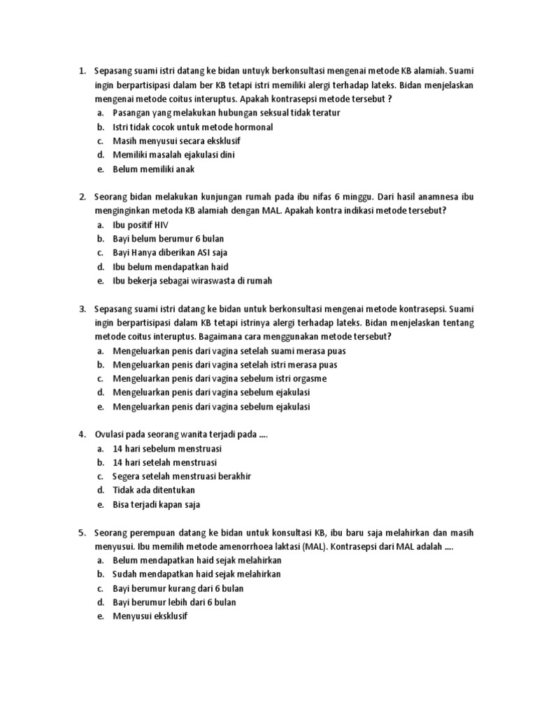 Soal Kespro Dan KB | PDF | Kesehatan Holistik