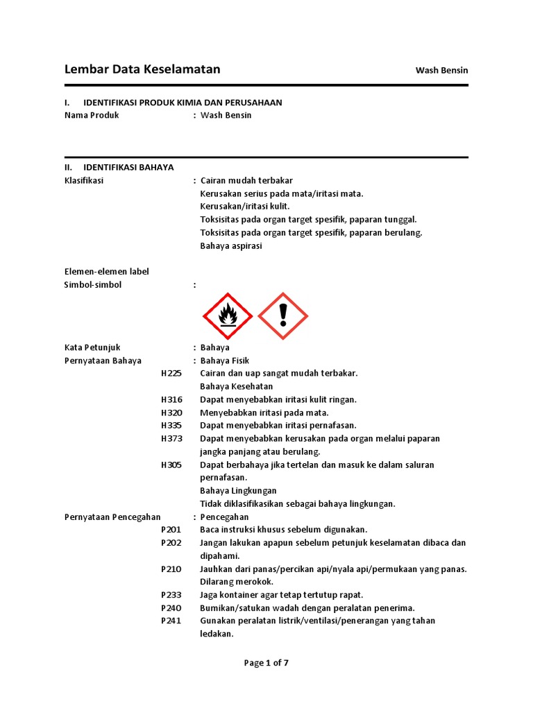 Lembar Data Keselamatan SMK3 | PDF