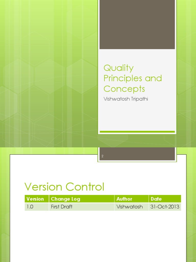 Quality Principles and Concepts | PDF | Quality Assurance | Business ...
