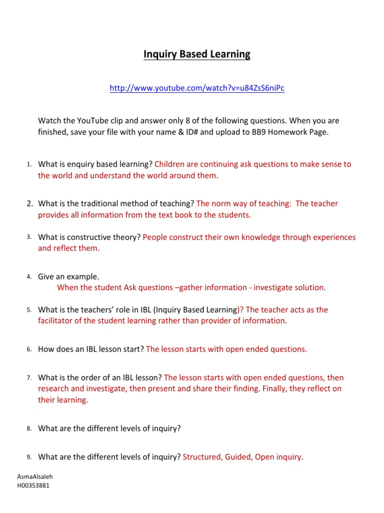 Inquiry Based Learning | PDF