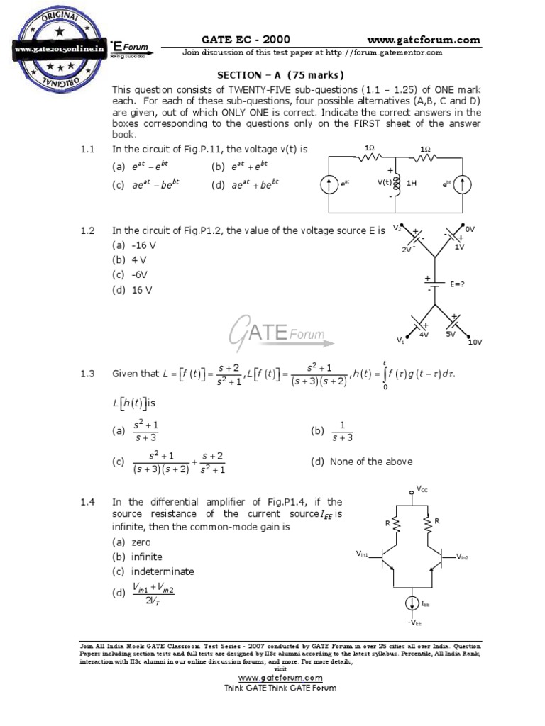 EC 2000 Unsolved | Download Free PDF | Amplifier | Frequency Modulation