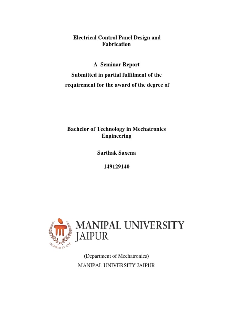 Electrical Control Panel Design And Fabrication Pdf Relay Engineering