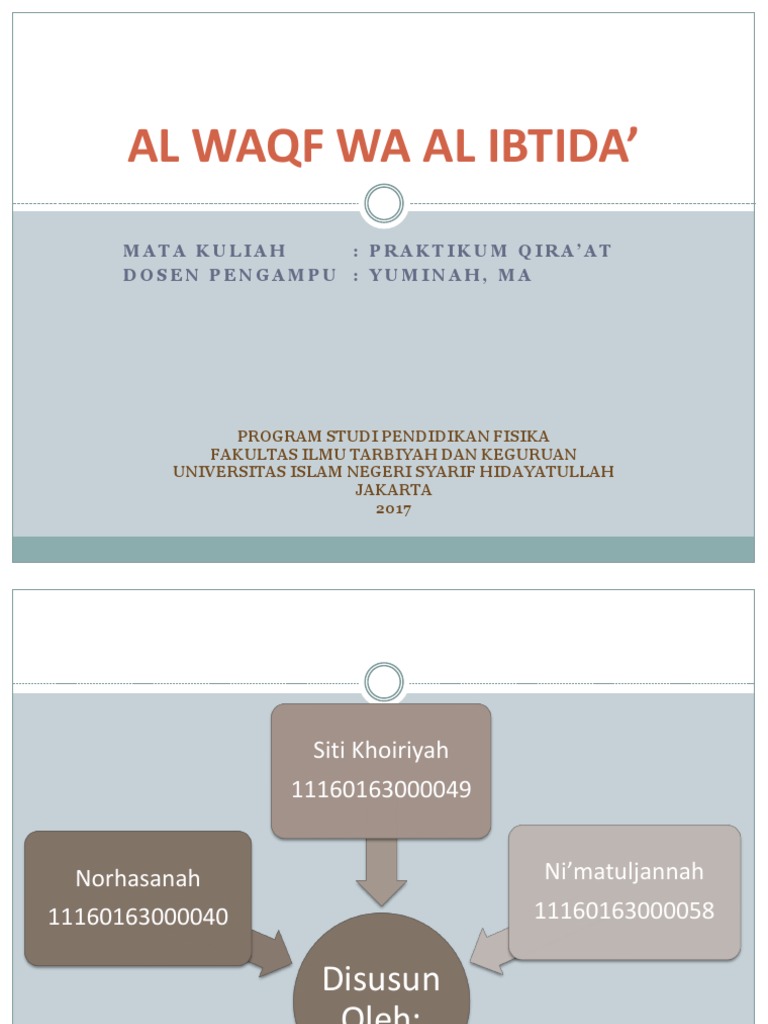 Waqf Wal Ibtida | PDF | Agama & Spiritualitas