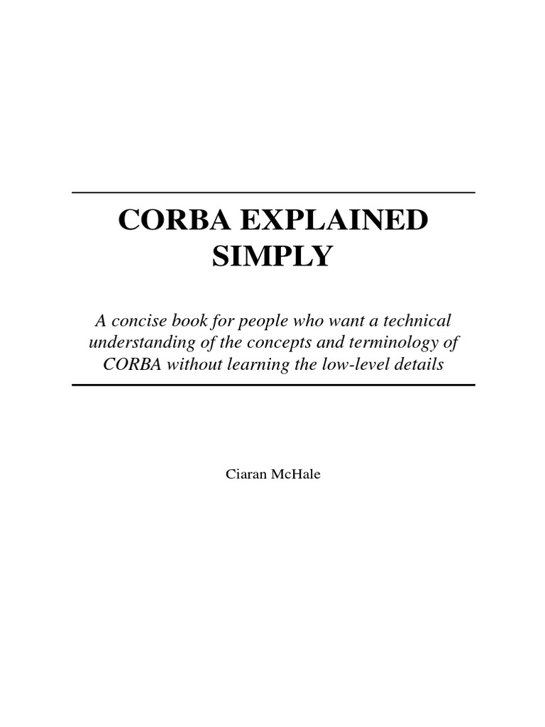 Corba Book Pdf Common Object Request Broker Architecture Object Computer Science