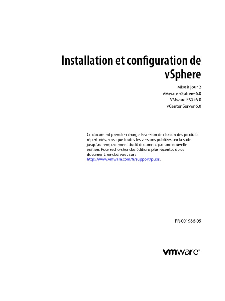 Vsphere Esxi Vcenter Server 602 Installation Setup Guide | PDF ...
