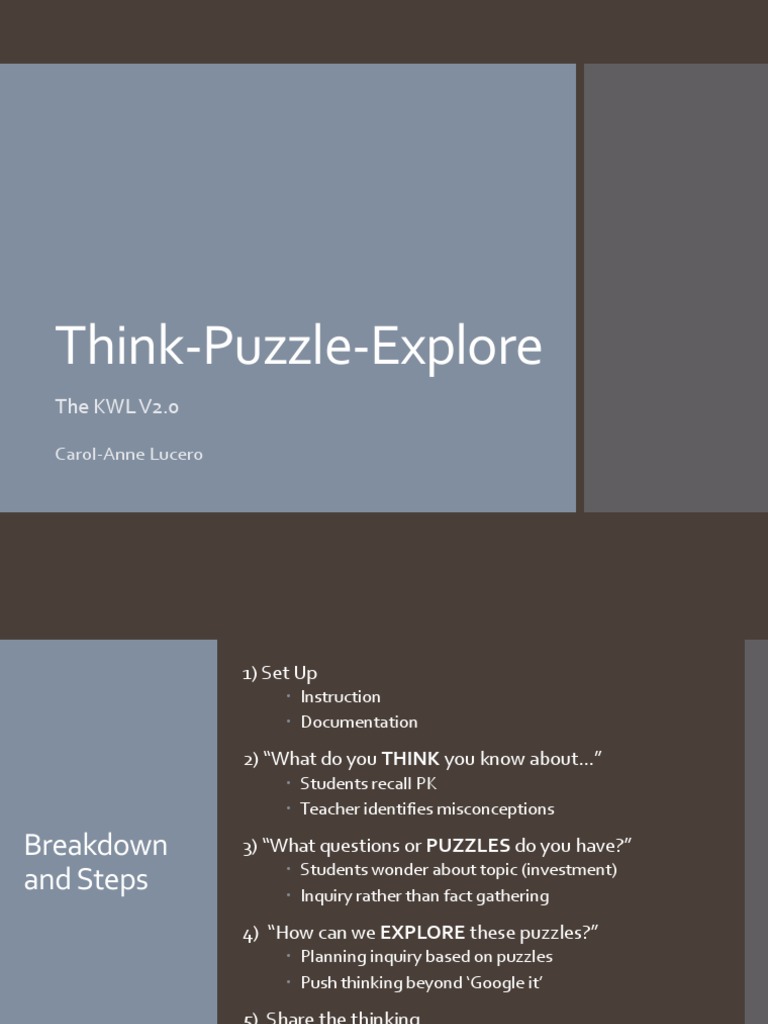 Think-Puzzle-Explore: The KWL V2.0 | PDF