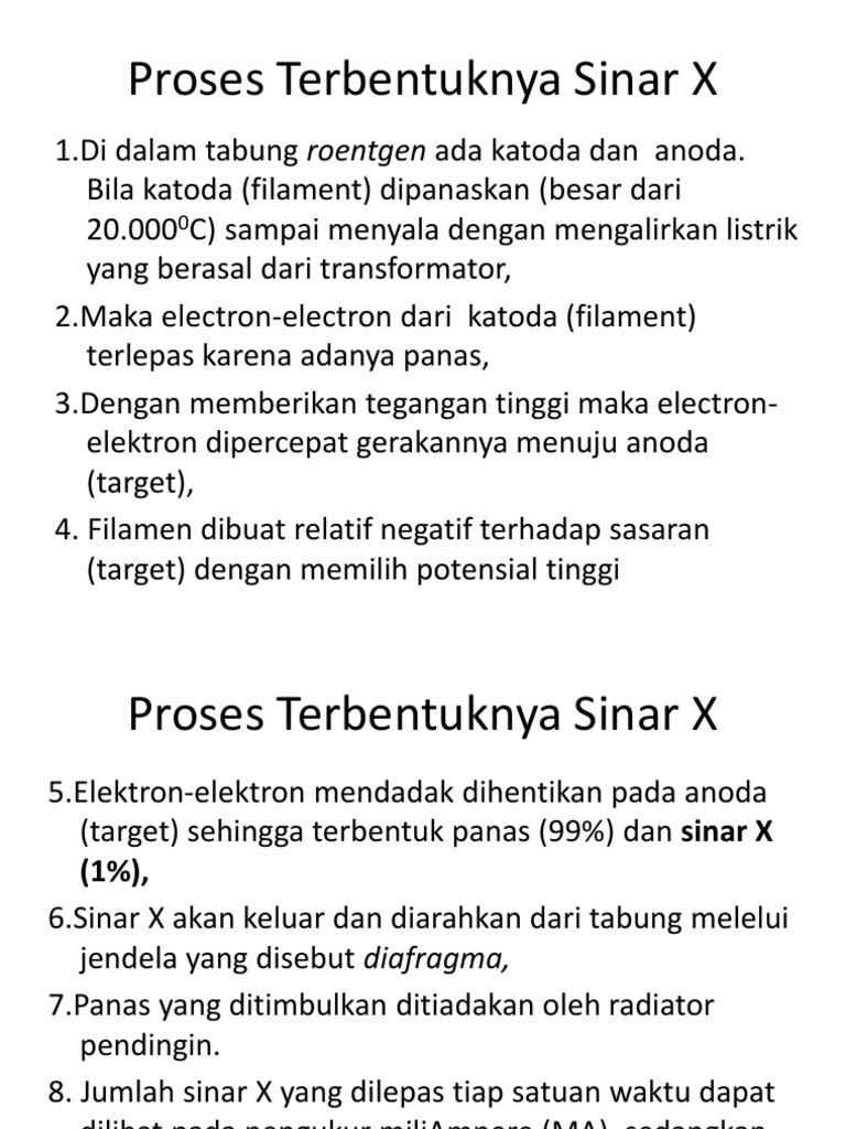 Proses Terbentuknya Sinar X | PDF