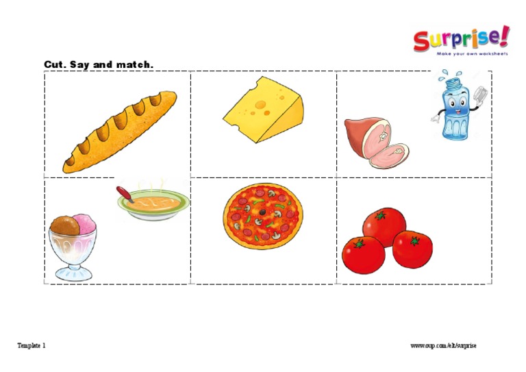 Cut. Say and Match.: Template 1 | PDF