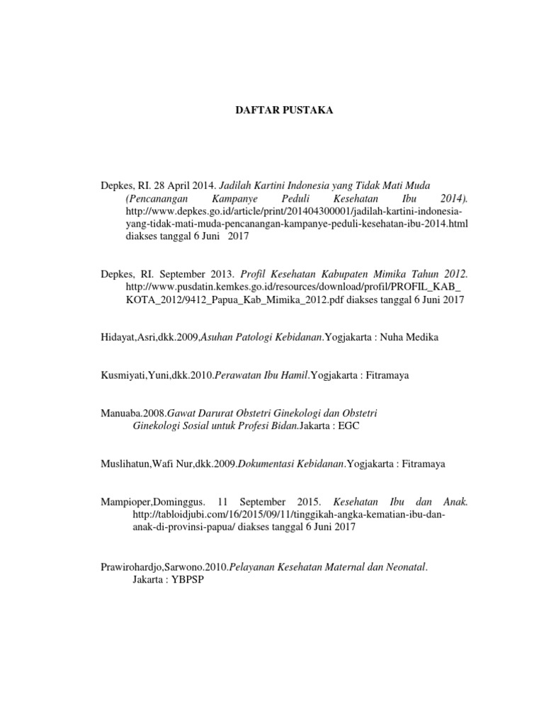 Daftar Pustaka Kti | PDF