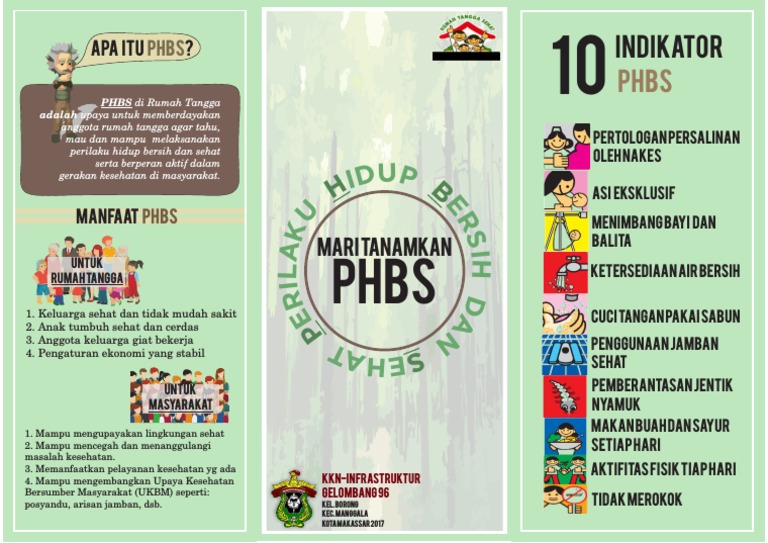 Contoh Leaflet Phbs | PDF