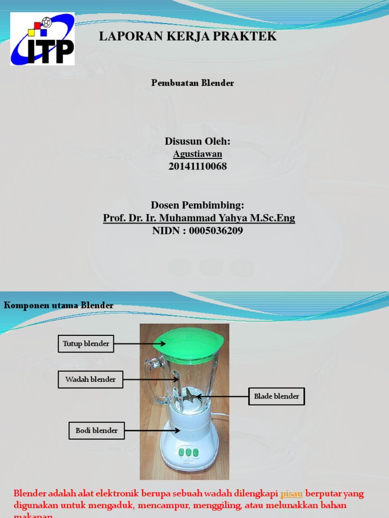 Laporan Komponen Blender | PDF