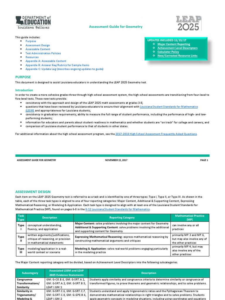 Guide Assessment Structure Math Geometry | PDF | Circle | Trigonometric ...