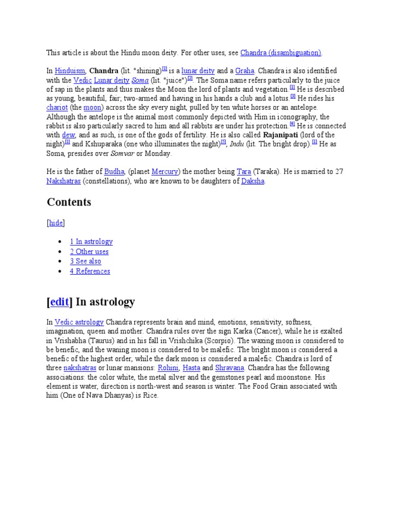 CHANDRA Article Is About The Hindu Moon Deity | PDF | Hindu Deities ...