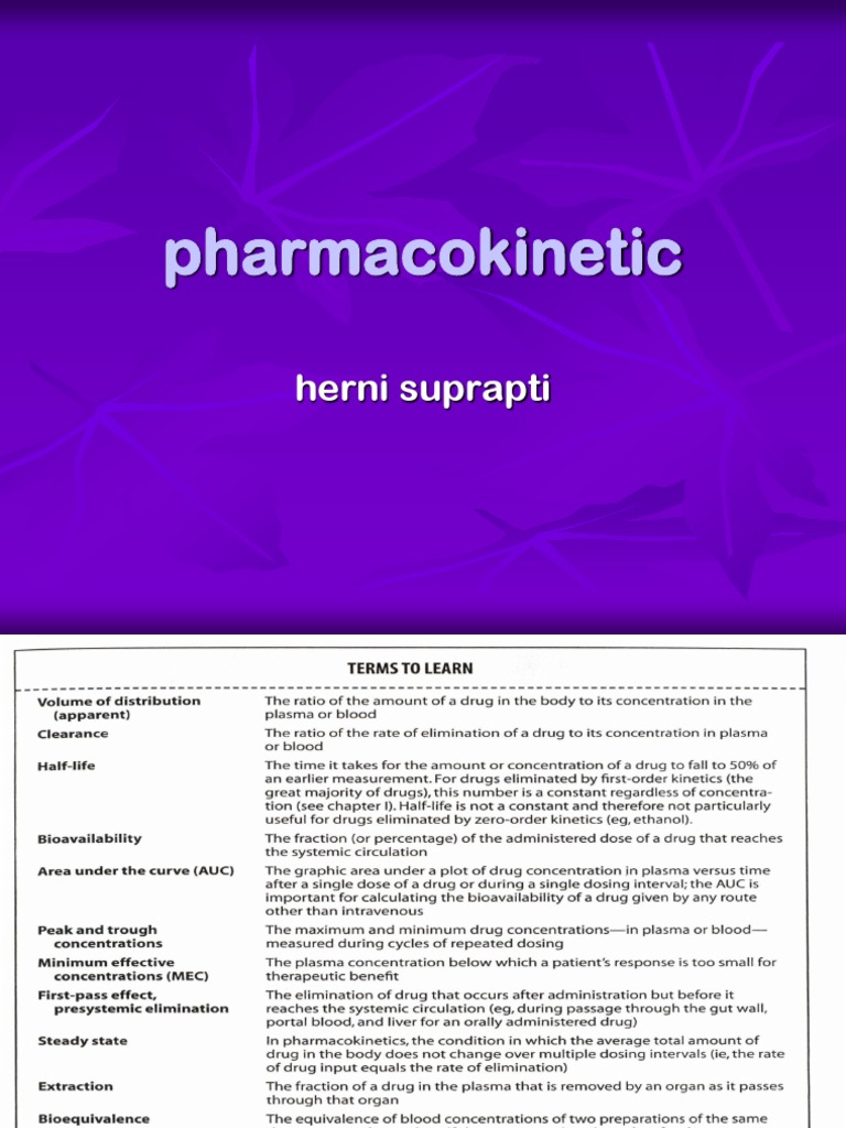 Pharmacokinetic: Herni Suprapti | PDF | Pharmacokinetics | Bioavailability