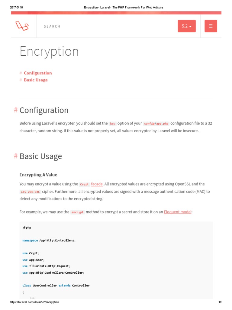 Encryption - Laravel | PDF | Cryptography | Php