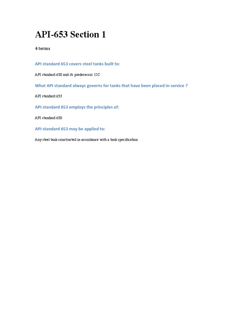 API 653 - Section 1 - 4 Terms | PDF