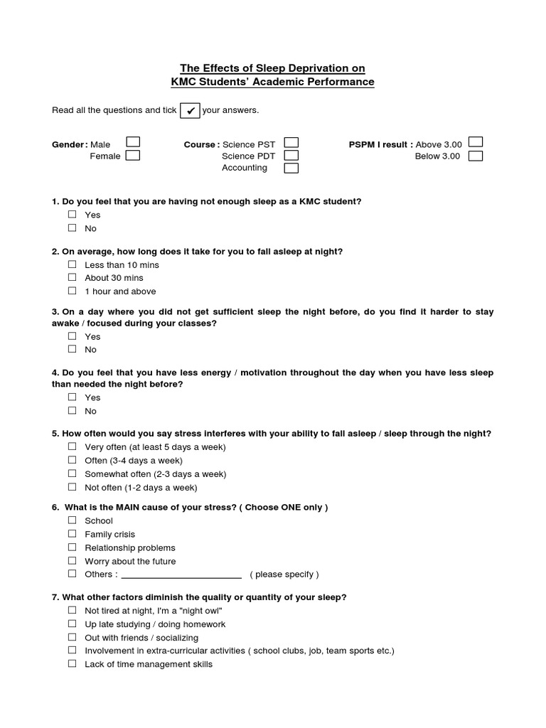 Sleep Deprivation Impact on KMC Students | PDF | Sleep Deprivation | Sleep