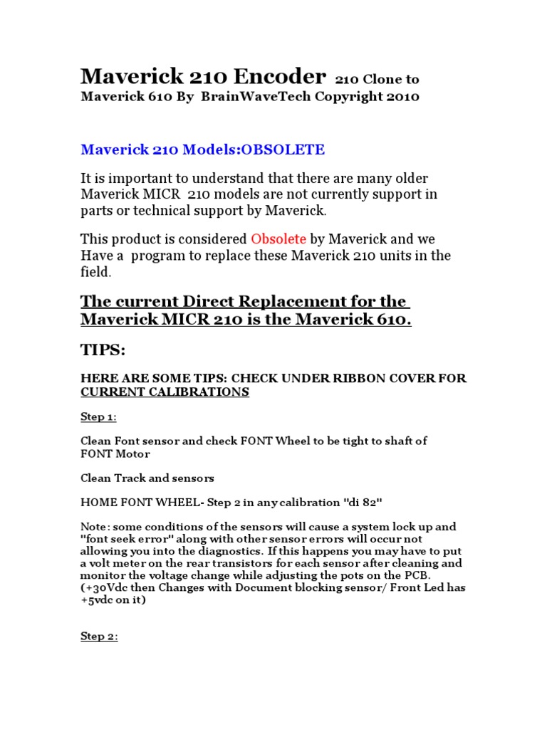 Maverick Encoder 210 Clone To Maverick 610 | PDF | Download | Dos