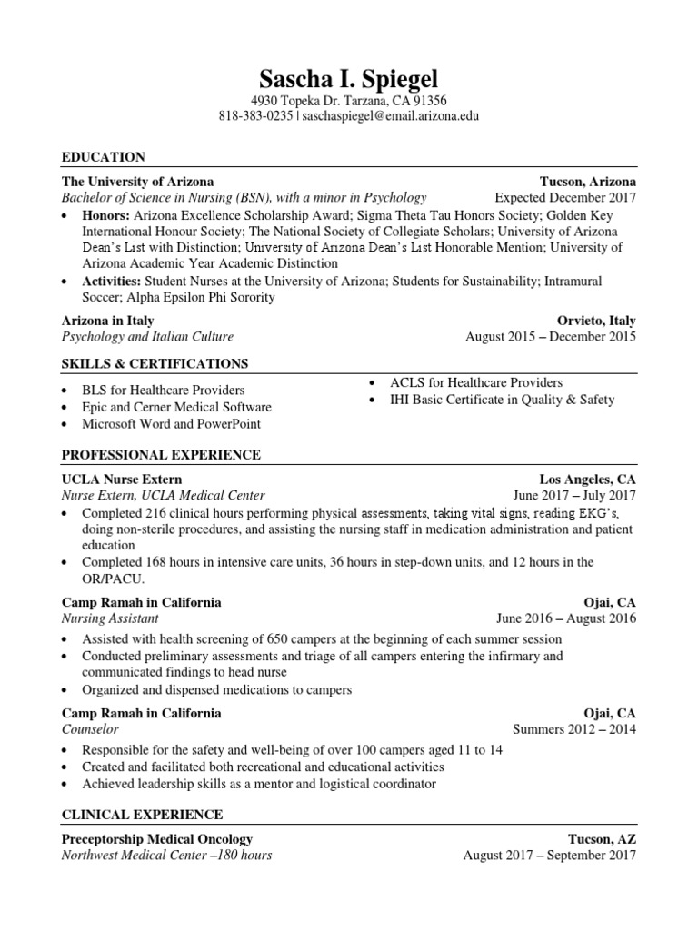 Resume Eportfolio | PDF | Nursing | Patient